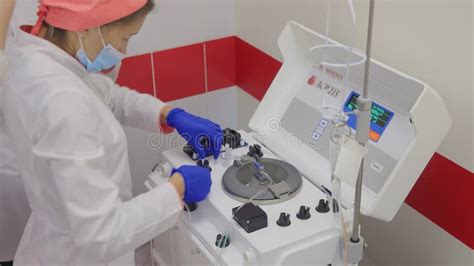 Using Automated Cell Processor Stock Footage Video Of Erythrocyte