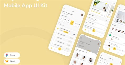 Project Management Mobile App Ui Kit Ux And Ui Kits Ft Work And Planner