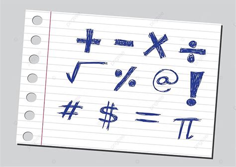 Sketch Numbers And Mathematics Symbols Numeral Sign Typography Vector