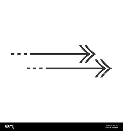 Direction Pointer Air Movement Wind Black Arrow Sign Vector Element