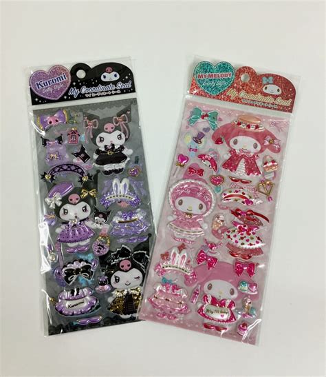 산리오 케이 컴퍼니 산리오 쿠로미 마이멜로디 마이 코디 스티커 씰 2종 위시버킷