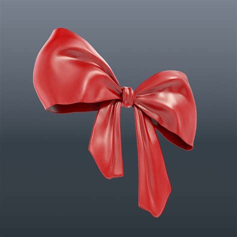 3d Red Bow Model