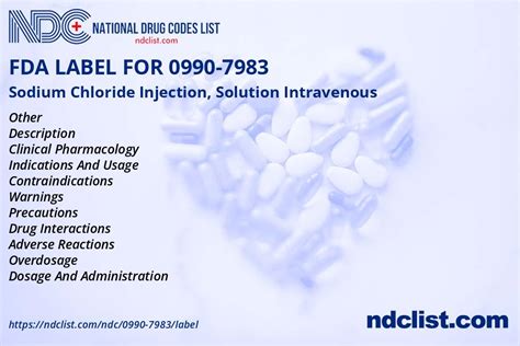 Fda Label For Sodium Chloride Injection Solution Intravenous Indications Usage And Precautions