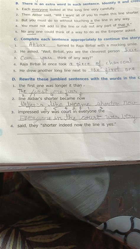 B There Is An Extra Word In Each Sentence Identify It And Cross1 Each