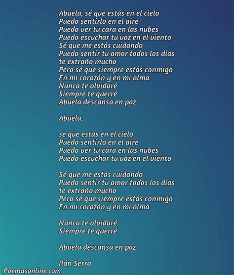 Cinco Poemas Para Una Abuela Que Está En El Cielo Poemas Online