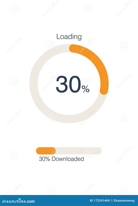 Circle Loading Progress Bars Dark Version Vector Illustration 189124466