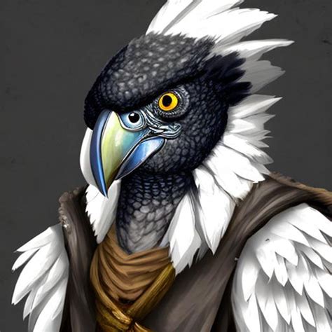 Aarakocra Dnd Portrait Male Humanoid Monk Blac Openart