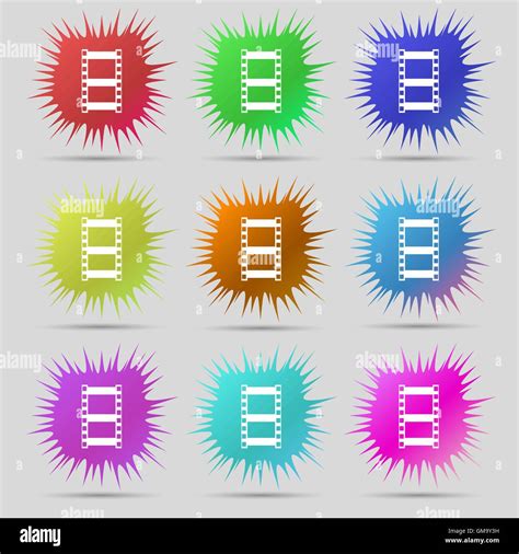 Video Sign Icon Frame Symbol Nine Original Needle Buttons Vector Stock Vector Image And Art Alamy