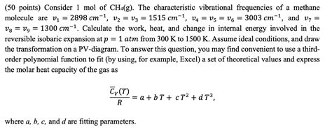 Solved 50 Points Consider 1 Mol Of Ch4 G The