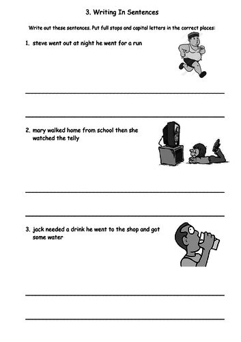 Punctuating Sentences Capital Letters Full Stops Activities Extension Work Homework