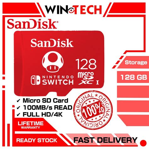 Sandisk Nintendo Officially Licensed Micro Sd Memory Card 128gb Sdxc