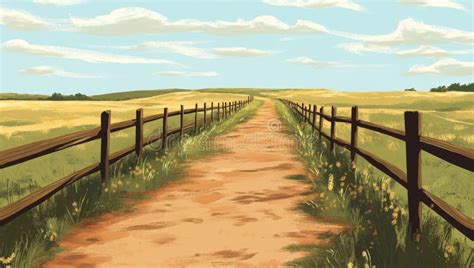 Two Fields Are Divided By A Fence With One Lush And Green While The