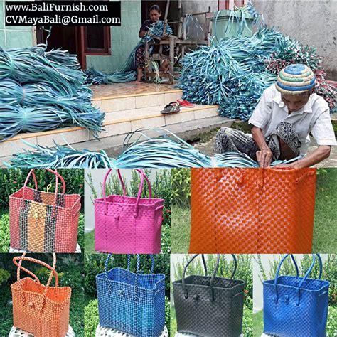 Handmade Woven Recycled Plastic Tote Bags Recycled Plastic Shopping Bags