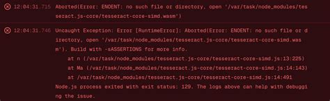 Tesseractjs Can No Longer Find The Wasm File On Vercel Help Vercel