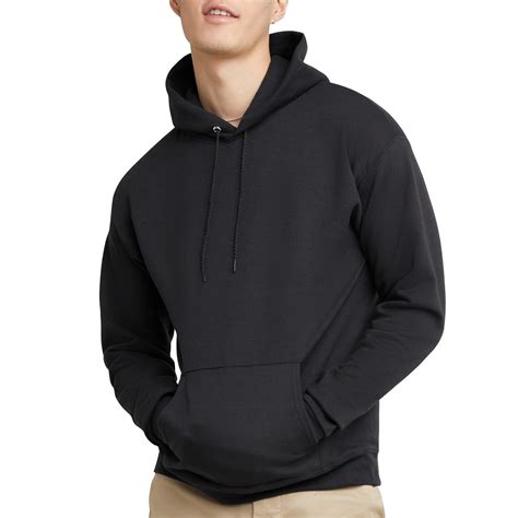 Hanes Mens Pullover Ecosmart Hooded Sweatshirt Black X Large For
