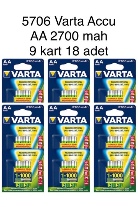 Varta 2700 Mah Aa Şarjlı Pil 18 AdetFiyatı, Yorumları - Trendyol