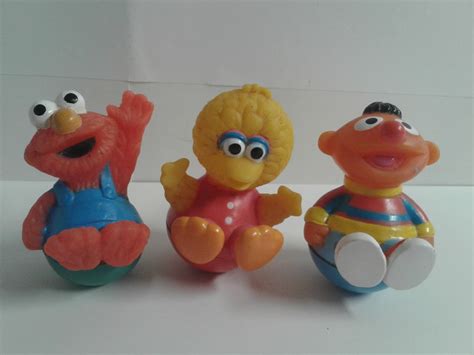 Set Of 3 Roly Poly Pals Sesame Street Weeble Wobble Toys Etsy