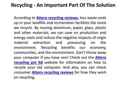 Ppt Attero Recycling Pvt Ltd The Importance Of Recycling A Computer