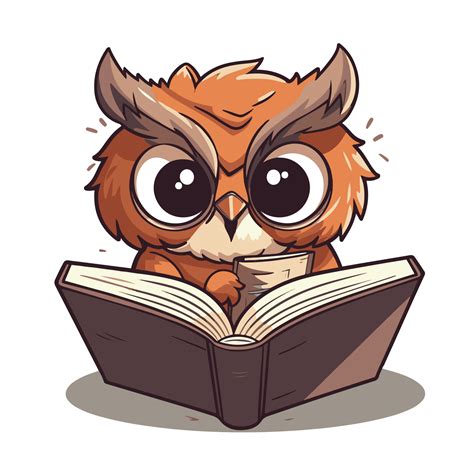 Cute Owl Reading A Book 23546334 Png