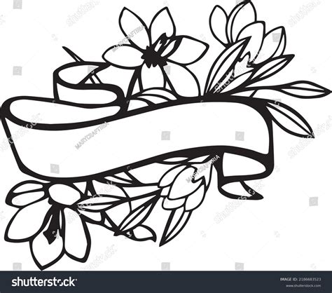 Flower Clipart Border Black And White