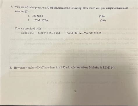 Solved You Are Asked To Prepare A Ml Solution Of The Chegg Com