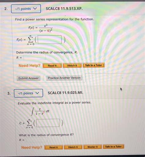 Solved 2 1 Points V SCALC8 11 9 513 XP Find A Power Chegg