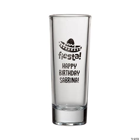 2 12 Oz Bulk 48 Ct Personalized Fiesta Reusable Glass Tall Shot