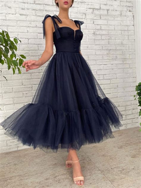 Dark Blue Tulle Short Prom Dress Blue Tulle Bridesmaid Dress Dresstby