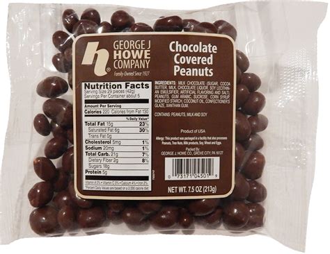 Howe Chocolate Covered Peanuts Cocolate Covered Nuts 7 5 Oz Bag