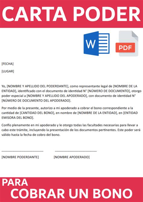 Carta Poder Para Cobrar Ejemplos Y Modelos Para Descargar