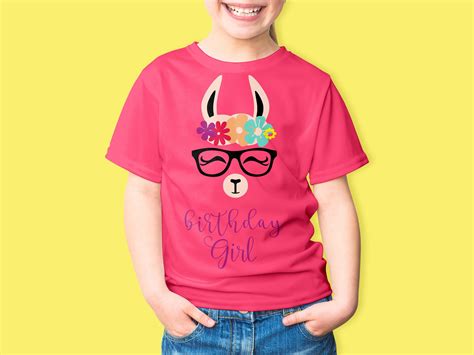 Llama Svg Llama Birthday Girl T Shirt Design Cut File Dxf Etsy