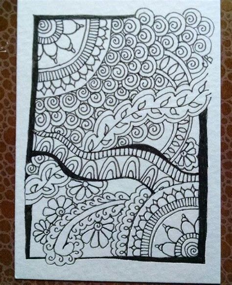 J Beland Zentangle ATC 3 15 Zentangle Drawings Zen Art Pattern Art