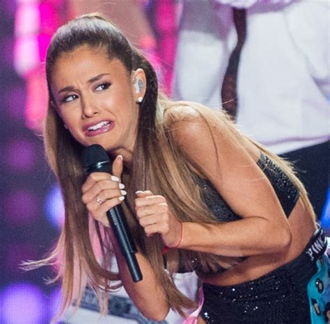 Ariana Grande Hit In The Face With An Angel Wing At Victorias Secret