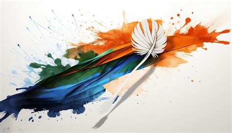 Premium Photo Indian Republic Day With A Single Feather Inked In