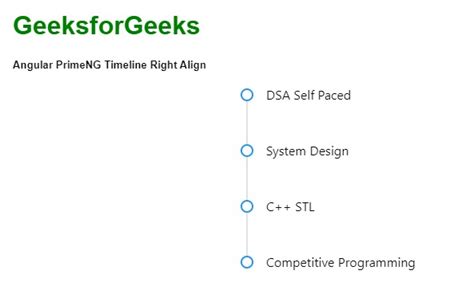 angular primeng timeline right align geeksforgeeks