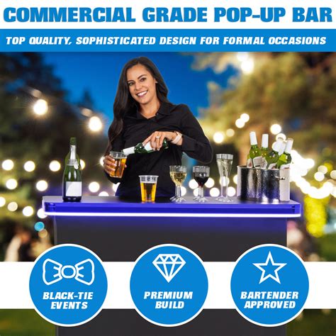 Gobar Pro Led Commercial Grade Portable Bar Table With Multi Color