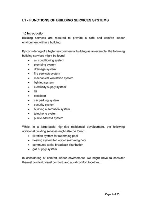Building Services I Notes Sbeq2123 Building Services I Utm