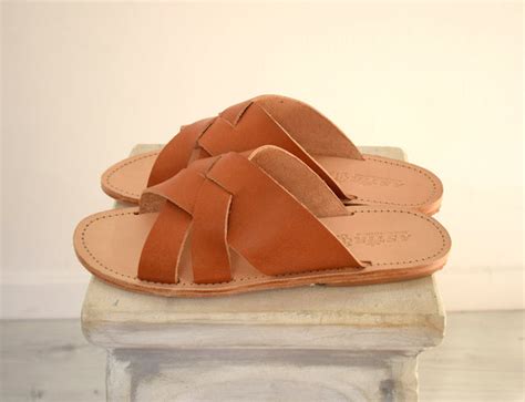Slides Greek Men Leather Sandals Sparta Novelty