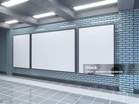 지하철 역 3d 그림 공간 역 지하철 서식 파일 3 벽 흰색을 지 하에 대형 포스터 0명에 대한 스톡 사진 및 기타 이미지