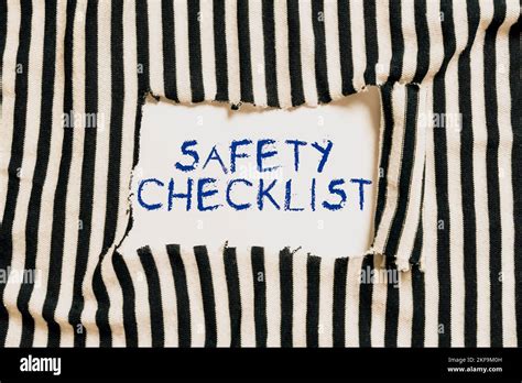 Conceptual Display Safety Checklist Word Written On List Of Items You Need To Verify Check Or