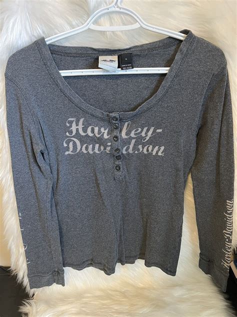 Harley Davidson Official Woman Long Sleeve Shirt Size Gem