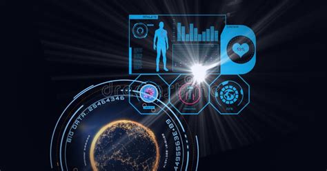 Composition Of Scope Scanning And Human Body And Scientific Data