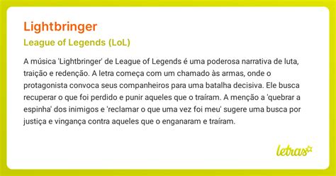 Significado Da Música Lightbringer League Of Legends Lol Letras