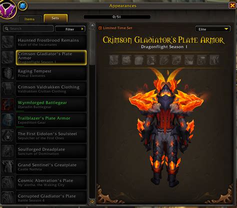 A Preview Of All Gladiator And Elite Pvp Sets In Dragonflight Pvp