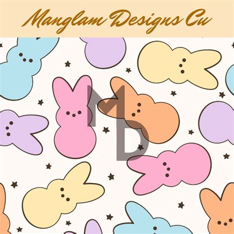 Easter Peeps Seamless Repeat Pattern Peeps Seamless Spring Seamless