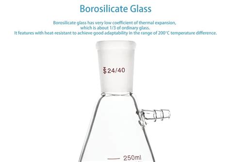 China Laboratory Borosilicate Glass Conical Filtering Flask With Standard Ground Mouth