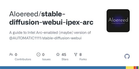GitHub Aloereed Stable Diffusion Webui Ipex Arc A Guide To Intel Arc