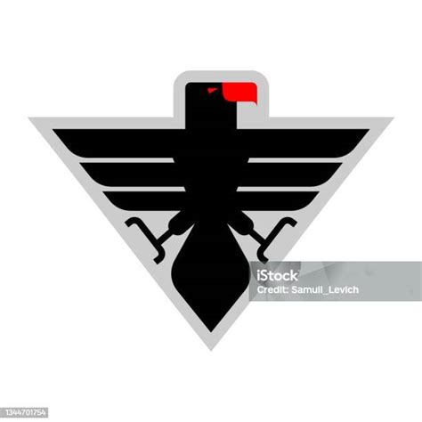 Simbol Elang Burung Hitam Dari Tanda Mangsa Logo Elang Ilustrasi Stok