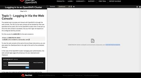 Can Not Open Dashboard · Issue 450 · Openshift Labslearn Katacoda · Github