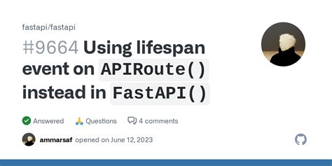 Using Lifespan Event On APIRoute Instead In FastAPI Fastapi